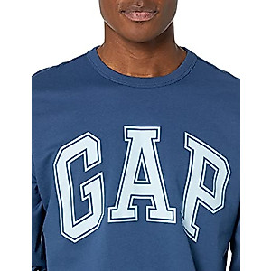 GAP Mens Logo Crew Neck Hoodie BLUE SHADE L