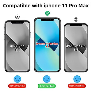 Tigowos Magnetic Guardian Designed for iPhone 11 Pro Max Case [10FT-Grade Drop Tested & Compatible with MagSafe] Slim Translucent Matte, Black