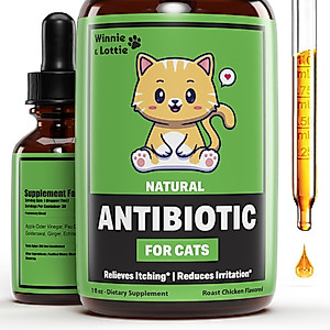 Winnie & Lottie Natural Antibiotics for Cats | Cat Antibiotics | Cat Antibiotic | Pet Antibiotics | Cat Immune Support | Antibiotic for Cats | Cat Multivitamin | Cat UTI Antibiotics | 1 fl oz