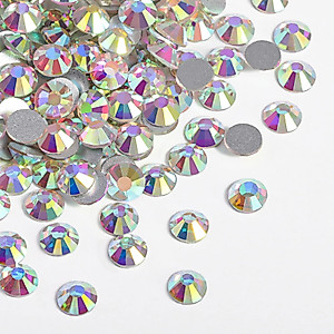 beadsland Flat Back Crystal Rhinestones Round Gems for Nail Art and Craft Glue Fix, CrystalAB (4.6-4.8mm) SS20/1440pcs