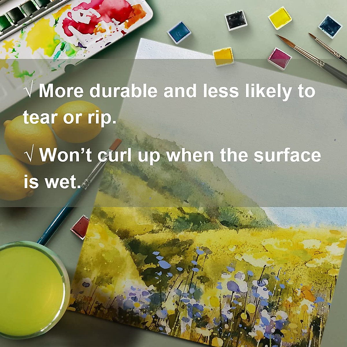 PHOENIX Watercolor Canvas Panels 8x10 Inch, 12 Pack - 8 Oz Triple Primed 100% Cotton Acid Free Canvases for Painting, Blank Flat Canvas Boards for Watercolor, Acrylic, Gouache & Tempera Painting