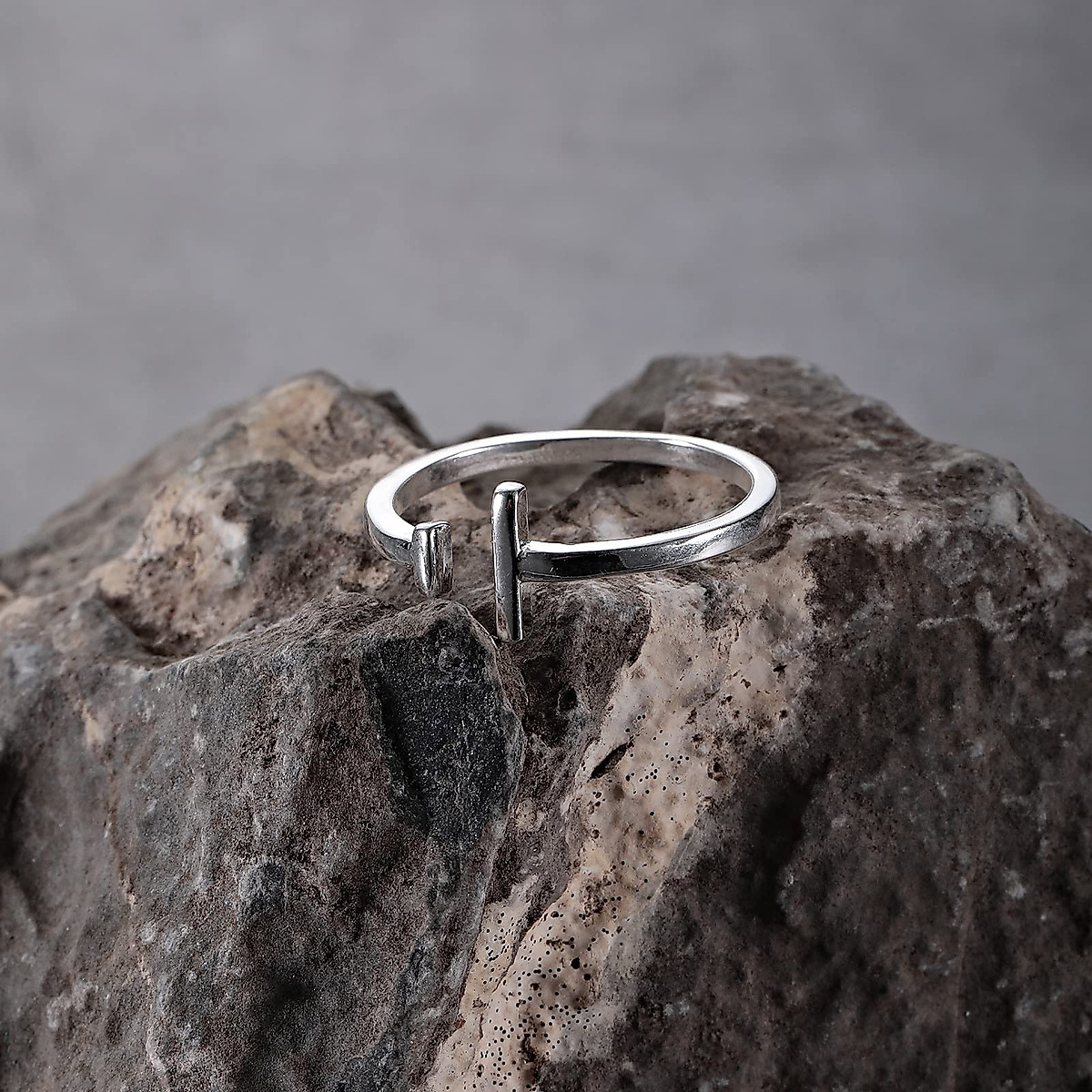 STJERNES 3Pcs 925 Sterling Silver Dainty Ring High Polished Stackable Adjustable Ring Eternity Bands Minimalist Jewelry