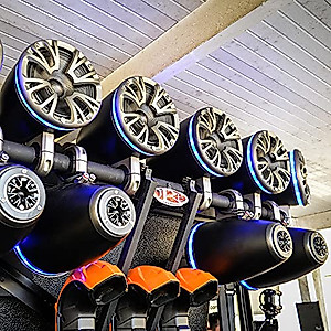 Audiopipe APMP-800ETW 8-Inch Compact Multi Purpose Directional Stereo Speaker Enclosure for Car Audio, Marine, UTV, and ATV Sound System, Black (Pair)