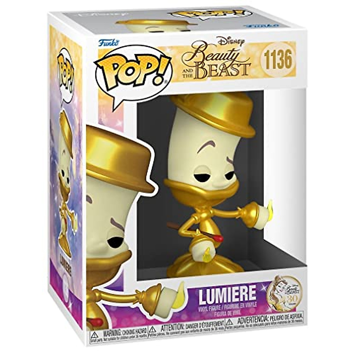 POP Disney: Beauty and The Beast - Lumiere Funko Vinyl Figure (Bundled with Compatible Box Protector Case), Multicolor, 3.75 inches