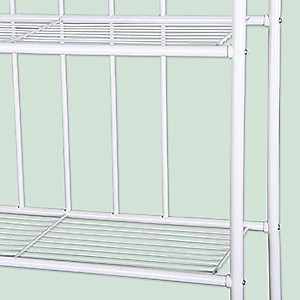 Bathroom Space Saver 69.7X25.6X13.4 Inch, 3-Layer Bathroom Corner Shelf Storage Rack Above the Toilet White, Freestanding Metal Storage Rack is Used to Store Bathroom Necessities, Flower Pots, Books