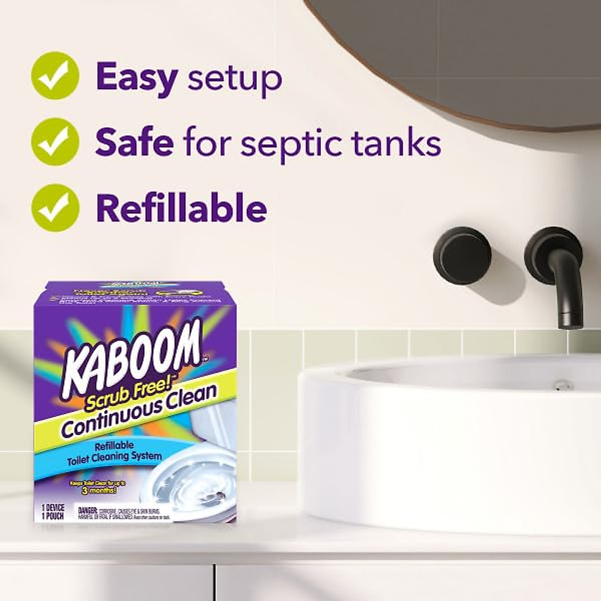 Church And Dwight 35113" kaboom Scrub Free Toilet Cleaning System (Pack of 2)
