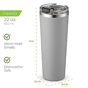SIPX™ Triple-Insulated Tumblers - 22oz. Premium Modern Tumbler With Lid, insulated Cup Keeps Hot For 6 Hours, Stainless Steel Tumbler Made Of Sustainable Material, Coffee Travel Mug For Home & Office