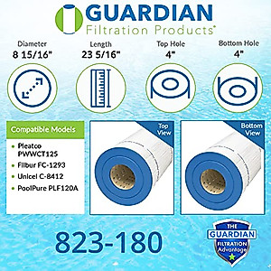 Guardian Filtration Products Pool Spa Filter Replaces PA120 Unicel C-8412 FC-1293 Pro Clean 125 Rec Warehouse Leisure Bay