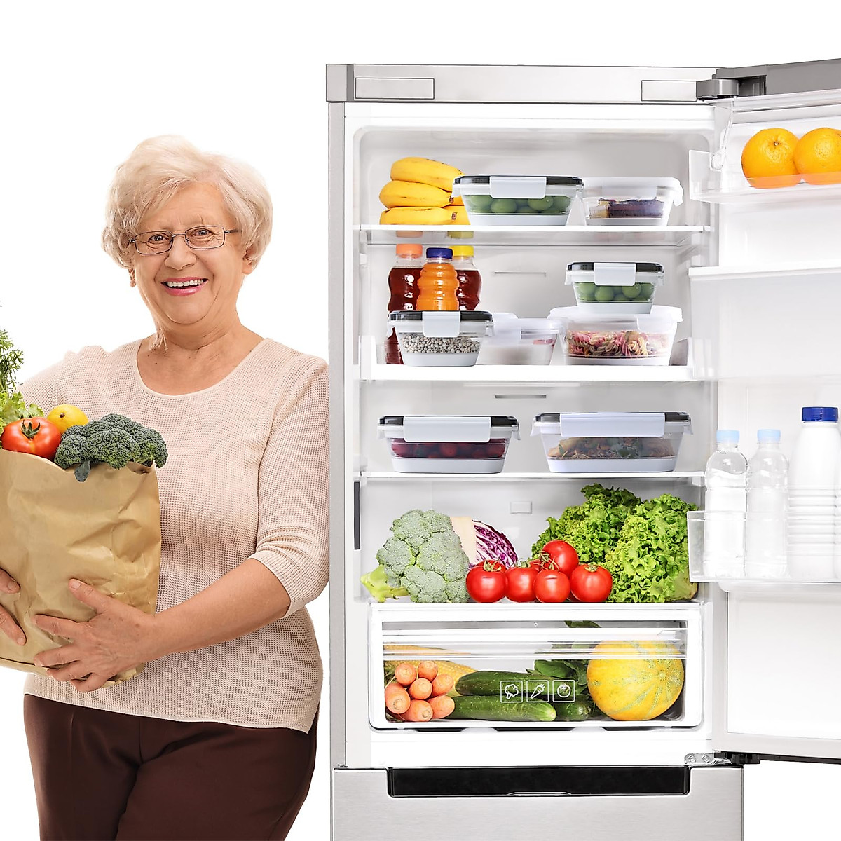 CAMPWOLF Collapsible Food Storage Containers with Lid,Set of 4,Microwave Freezer Dishwasher Safe,BPA Free, Leakproof (Rectangular)