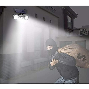 Solar Lights Outdoor, Solar Wall Light Solar Motion Lights, Human Body Induction Solar Wall Lights with Dual Head Spotlights, 30 LED Waterproof Lights, Solar Powered Light for Garden, Backyard(2 Pack)