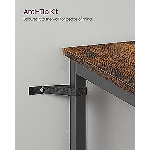 VASAGLE Bar Table, Small Kitchen Dining Table, High Top Pub Table, Height Cocktail Table for Living Room Party, Sturdy Metal Frame, 23.6 x 23.6 x 36.2 Inches for Narrow Spaces, Rustic Brown and Black