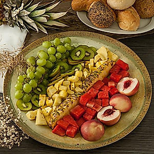 CFS GA5500670 Gathering Melamine Large Round Platter, 18", Adobe (1 Platter)