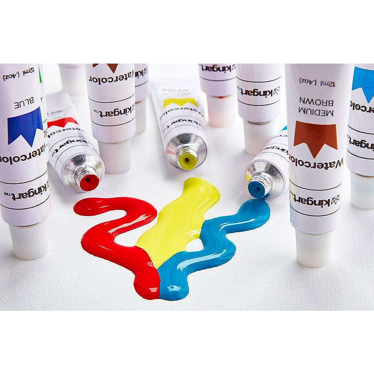 KINGART Studio Watercolor Paint, 12 ml (.4oz), Set of 12 Colors