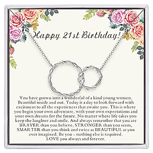 AM ANNIS MUNN 21st Birthday Gifts for Her, 925 Sterling Silver Necklaces for Women 21st Birthday Gifts for Women Daughter Gits from Mom, Gifts For Sisters From Sisters