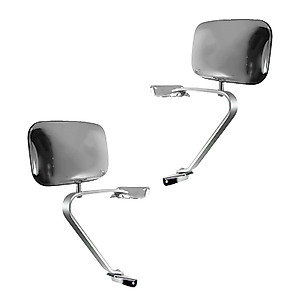 Side View Manual Mirrors Stainless Steel Pair Set for Ford F-Series Pickup Truck
