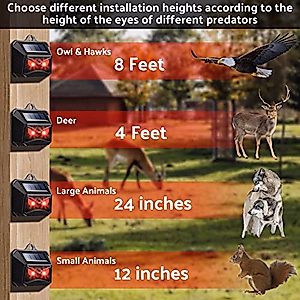 Solar Predator Control Light Nocturnal Animal Repeller Outdoor Animal Deterrent Devices Motion Activated Animal Repellent for Skunk Deer Coyote Fox Raccoon Cat Garden Yard Farm Chicken Coop (12 Pack)