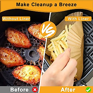 COSORI Air Fryer Liners (Fits 3-5 QT) – 100 Pcs Non-Stick Square Air Fryer Disposable Paper Liners for Easy Cleanup – Compatible with Cosori Air Fryer, Instant Vortex Air Fryer and Philips Airfryer
