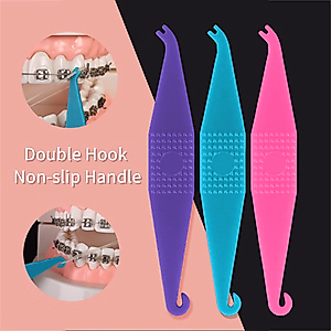 20 Pack Braces Rubber Band Tool Dental Elastic Rubber Bands Placers for Braces Disposable Plastic Orthodontic Elastic Placers