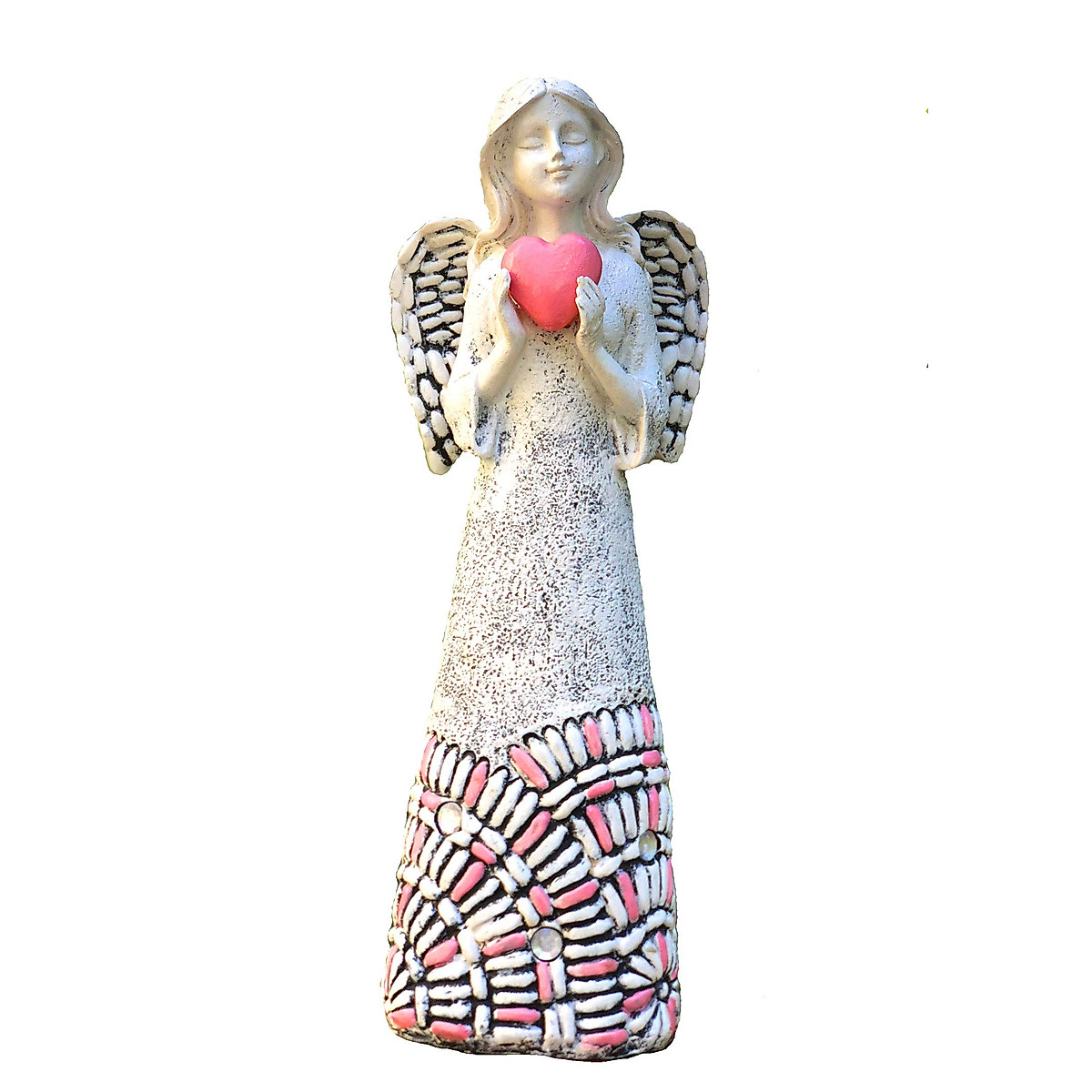 Bo Toys Solar Powered Fairy Angel with Solar Glowing Heart LED Garden Light Decor Color Change