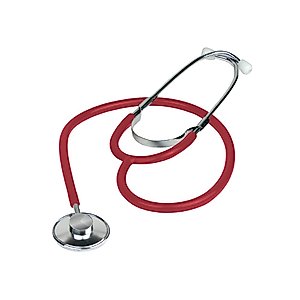Dixie EMS Single Head Lightweight Stethoscope, Latex Free, for Doctors, Nurses, Students, Medical and Home Use - Red