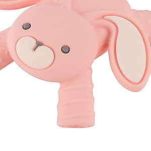 Itzy Ritzy - Ritzy Teether for Molars - Massages Sore Gums & Reaches Back Molars - Silicone Baby Teething Toy with Multiple Textures & Flexible Design - Teething Relief for 3 Months & Up (Bunny)
