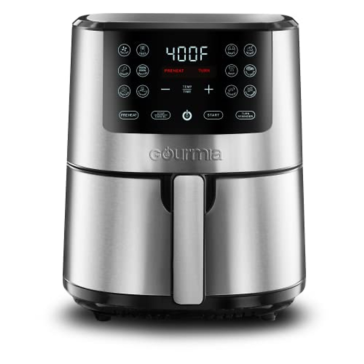Gourmia 4-Qt Digital Air Fryer with Guided Cooking, Easy Clean, Stainless Steel