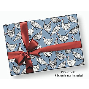 Hen Gift Wrap - Birthday Wrapping Paper - Folded Flat 30 x 20 Inch (3 Sheets)