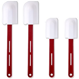 Norme 4 Pcs High Temp Silicone Spatulas Heat Resistant Rubber Spatula Commercial Silicone Scraper Spatula with Handle for Kitchen Cooking Baking Mixing Utensils, Dishwasher Safe (10 Inch,14 Inch)