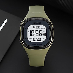 CakCity Square Watch Men Military Style Watch for Men Outdoor Watches for Women Green Digital Watch for Men with Alarm Dual Time