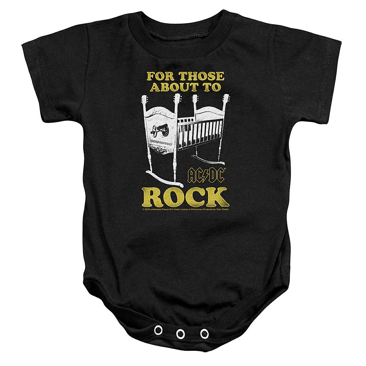 Popfunk ACDC Cradle Rock Baby Onesie Bodysuit, 6 Months
