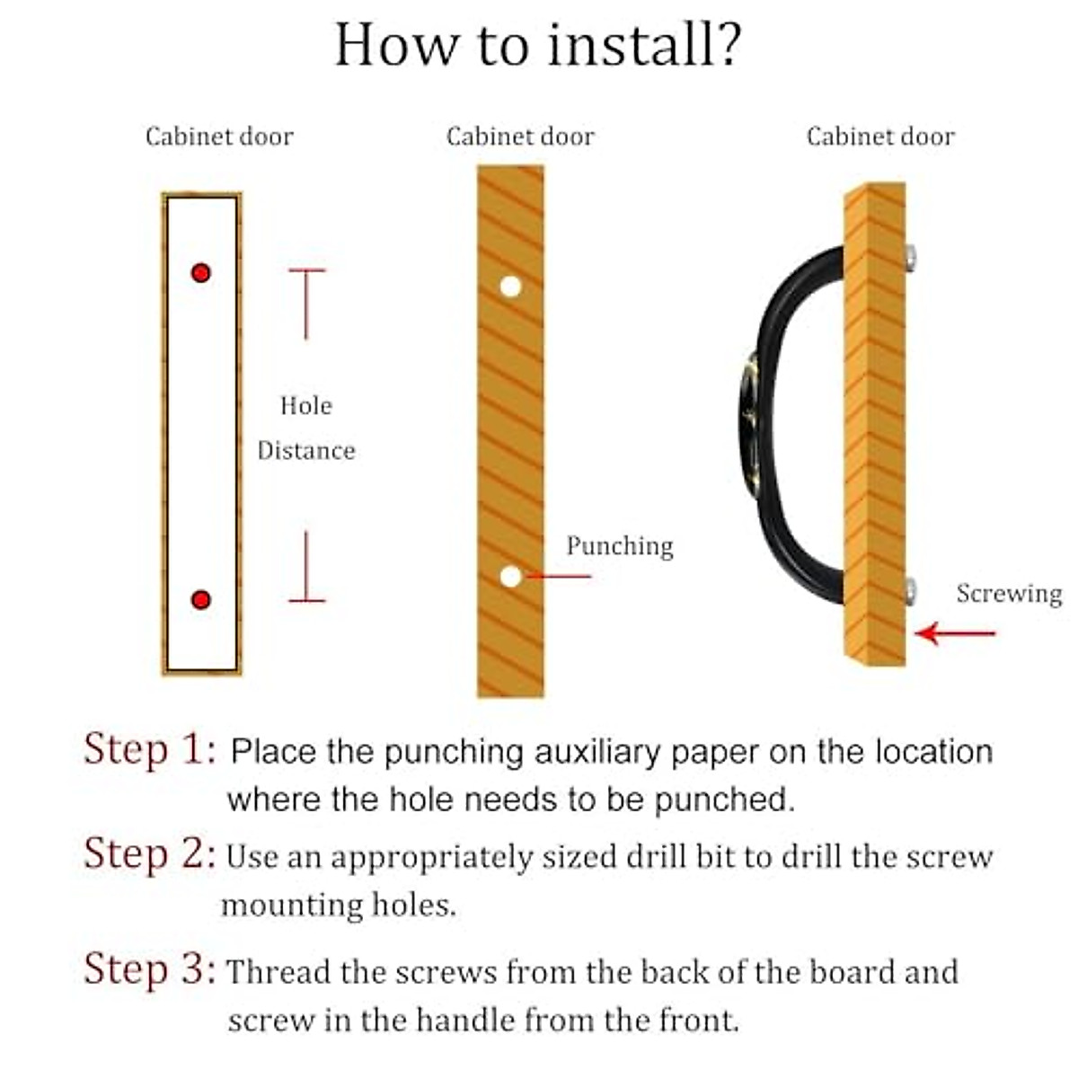 Pull Handle Fence Handle Long Cabinet Handles for Interior, Closet, Drawer, Outdoor, Garage, Golden Feather