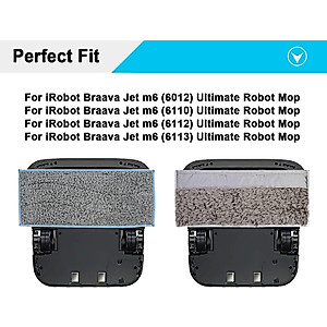 8 Pack Mop Pads Replacement Parts Compatible for IRobot Braava Jet M6 (6110) (6012) (6112) (6113) Ultimate Robot Mop Maintenance Accessories ((4wet+4dry))