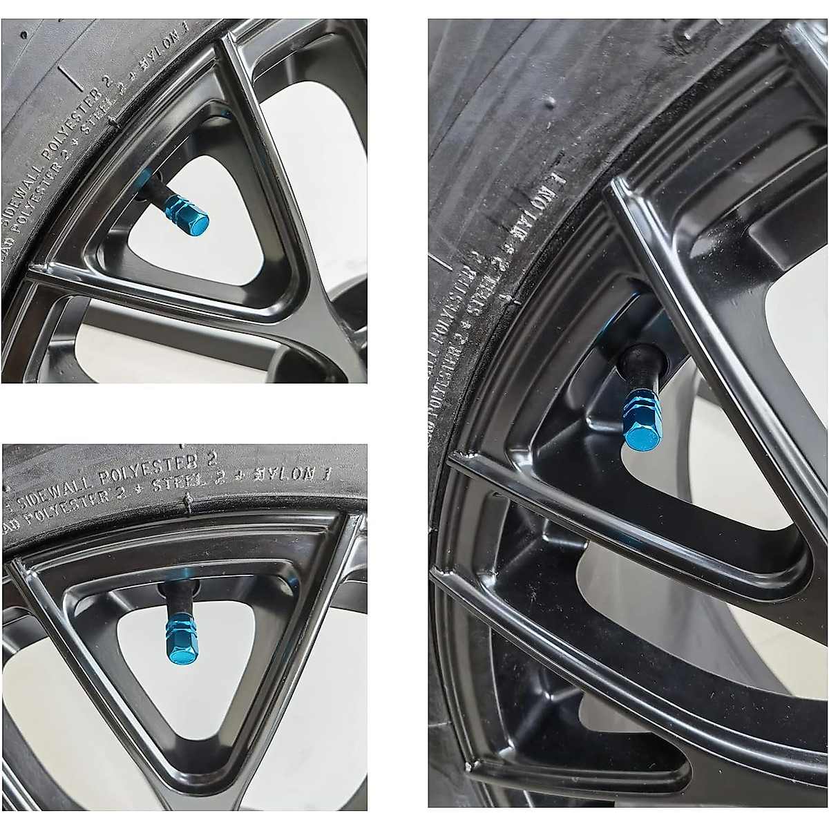 Car Tire Valve Caps Valve Stem Cover Compatible with Series Tire Car Decoration Accessories(Black)