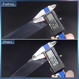 Fushing 20Pcs Extra Thick ID Badge Holders, Exclusive Double-Deck 3x4 Clear Plastic Horizontal Name Tag Badge ID Card Holders, Single Layer Thickness 0.4mm Thicker 60% Than Standard 0.25mm