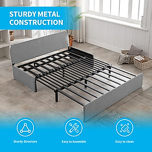 ADOWORE Queen Pull Out Sofa Bed, Linen Sleeper Sofa Couch with Pullout Bed, 2 in 1 Convertible Pull Out Couch Bed with 2 Cushions, Loveseat Sofa Bed for Living Room Apartment, Office