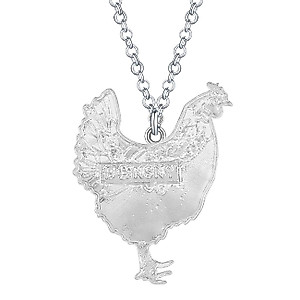 WEVENI Enamel Alloy Rhinestone Chicken Necklace Hen Rooster Pendant Chain Fashion Jewelry Novelty Gifts For Women Ladies (Purple)
