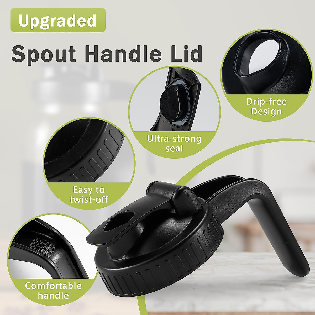 Mason Jar with Pour Spout Lid V-shaped, 64 oz Iced Tea Pitcher with Lids Double Leak Proof, 2 Quart Drink Pitcher for Breastmilk, Sun Tea, Juice, Coffee Creamer, Juice Containers