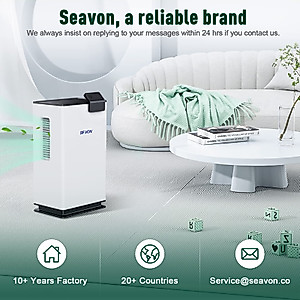 SEAVON 68oz Dehumidifiers for Home with Remote Controller, Ultra Quiet Dehumidifier for 660 sq ft, 2 Speed Modes, Breath Light Mode, Auto-Off, Perfect for Living Room, Bedroom, Bathroom, Closet, RV