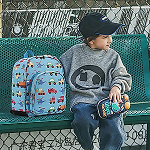 CLUCI Toddler Backpack for Boys Girls Kids Backpack Preschool Kindergarten Child Bookbag Travle Cute Blue Car Daycare Backpack