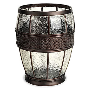 nu steel Resin Crackled Ice Small Trash Can Wastebasket, Garbage Container Bin for Bathrooms, Powder Rooms, Kitchens, Home Offices - Oil Rubbed Bronze