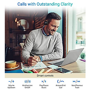 Kinivo BTH240 Bluetooth Headphones (Black, On-Ear, Wireless Music, Hands-Free Calling, Built-in Mic, Foldable, Memory Form Earpads, Travel Bag)