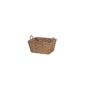 eHemco Water Hyacinth Wicker Storage Rectangular Baskets, Set of 4, Natural