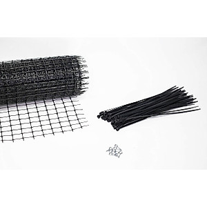Kidkusion Deck Guard - 16' L x 38" H - Made in USA - Outdoor Balcony and Stairway Deck Rail Safety Net - Black - Child Safety; Pet Safety; Toy Safety