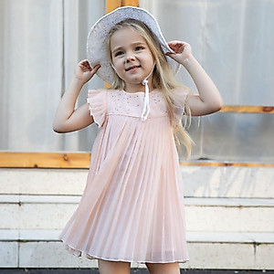 Baby Summer Hats for Girls Beach Hat SPF Sun Protection Hat for Baby Beach Hats 100% Cotton Infant Sun Hat Girl,Small Flower,S