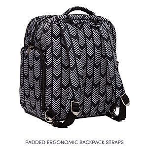 Sarah Wells Kelly Convertible Breast Pump Bag and Backpack with Carrying Handles - 1 Count (Pack of 1) - Black and White