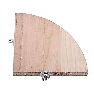(Pack of 2) Bird Platform Wooden Fan Shape Bird Cage Perch Natural Parrot Stand for Small Animals Parrot Parakeet Cockatiel Budgie Gerbil Rat5.1X5.1 Inch