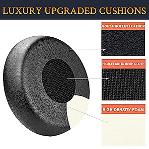 SOULWIT Earpads Replacement for Jabra Evolve 75(75UC 75MS 75SE) Stereo Wireless Bluetooth Headset, Ear Pads Cushions with High-Density Noise Isolation Foam, Softer Protein Leather