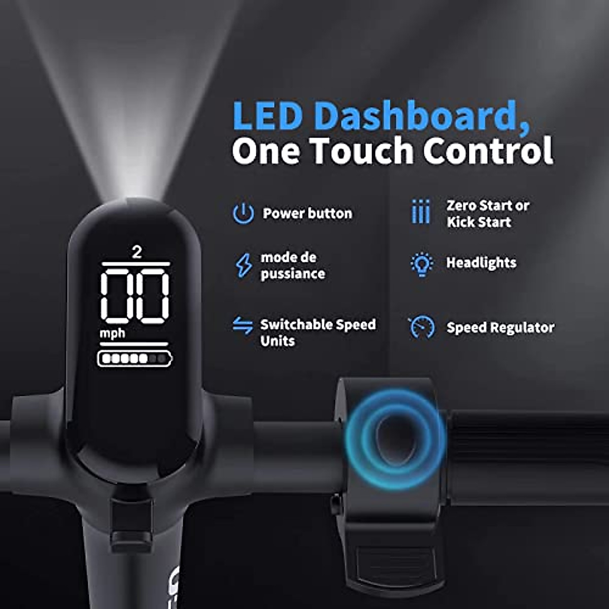 VOBETSCOOTER, Top Speed 13MPH,13Mile,250W Motor,6.5Inch Honeycomb Solid Tires,Foldable,Lightweight Electric Scooter,Suitable for Teens,13 +,Load 190 LBS