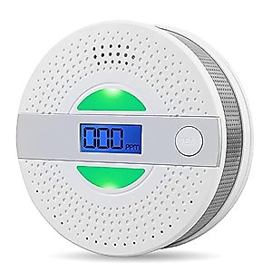 Smoke and Carbon Monoxide Detector Battery Powered Dual Sensor Combination Smoke & CO Alarm with LCD Screen, Led Indicator and Loud Sound Alert, Complies with UL 217 & UL 2034 Standards