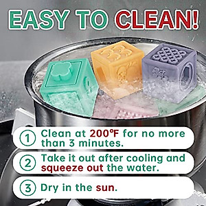 Springflower 3 in 1 Montessori Toys for Babies 0-3-6-12 Months, Soft Baby Teething Toys, Stacking Building Blocks for Infants, Sensory Developmental Education Toys for Toddler Baby 12-18 Months,23 PCS